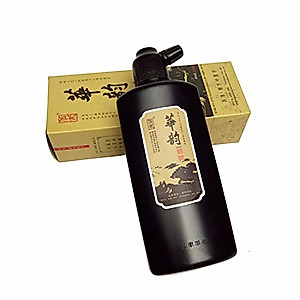 MZ001 HmayartBlack Sumi Liquid Ink for Japanese Brush Calligraphy & Chinese Traditional Artworks 250ml (Black)