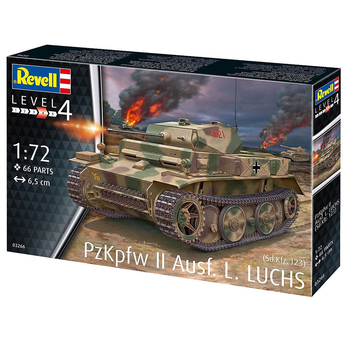 Revell RV03266 03266 Pzkpfw II Ausf. L. 'Luchs' (Sd.Kfz.123) 1: 72 Scale Model Kit, Various