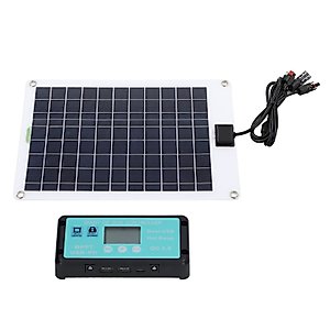 50 Watt 12V Solar Panel with High Conversion Efficiency, Solar Panel Battery Charger with MPPT 100A Controller for 12V Battery and DC Charging Equipment