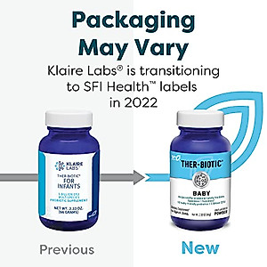 Klaire Labs Ther-Biotic Baby - Infant Probiotic Powder - Bifidobacterium Infantis & More - Gut & Immune Support Baby Probiotics - Hypoallergenic - Mix with Breast Milk or Food (120 Servings)