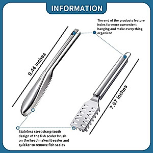 5 Pieces Fish Scaler Remover with Stainless Steel Sawtooth Easily Remove Fish Cleaning Scales Kit,Kitchen Fish Scaler Tool with Cut Resistant Gloves, Suitable for All Kinds of Fish