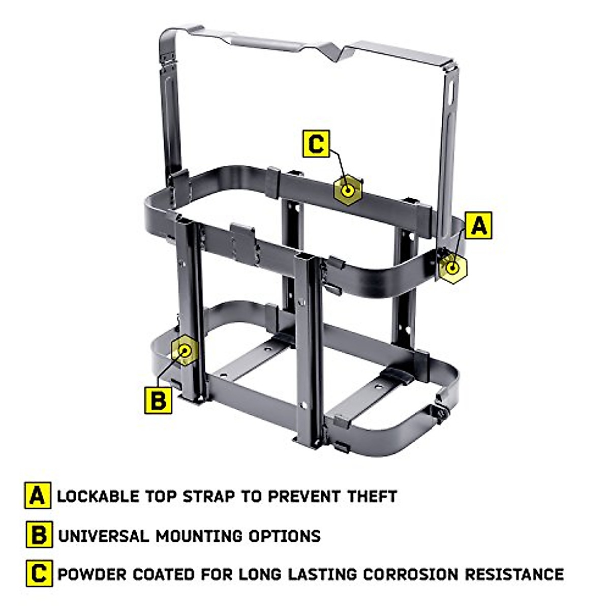 Smittybilt 2798 Jerry Gas Can Holder,Black