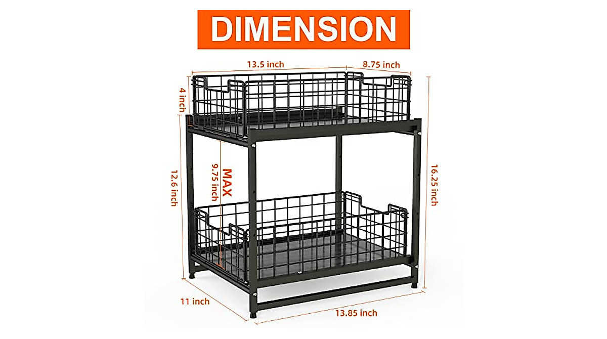 Under Sink Organizer | Sliding & Stackable Cabinet Storage
