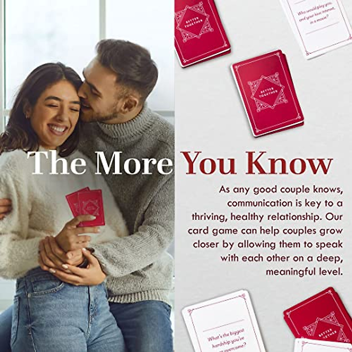 BETTER TOGETHER Couples Games Questions Card - Date Night 100 Fun Romantic Relationship Conversation Cards for Couple Game Gift - Adults were Really in Love Edition Activities Tonight Card Deck
