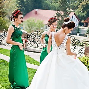 Satin Bridesmaid Scrunchies 12 pack Proposal Gifts Elastics Hair Ties Scrunchies Bachelorette Party Favors Satin Bridesmaid Gift for Bridal Wedding Parties (White & Rose Gold)