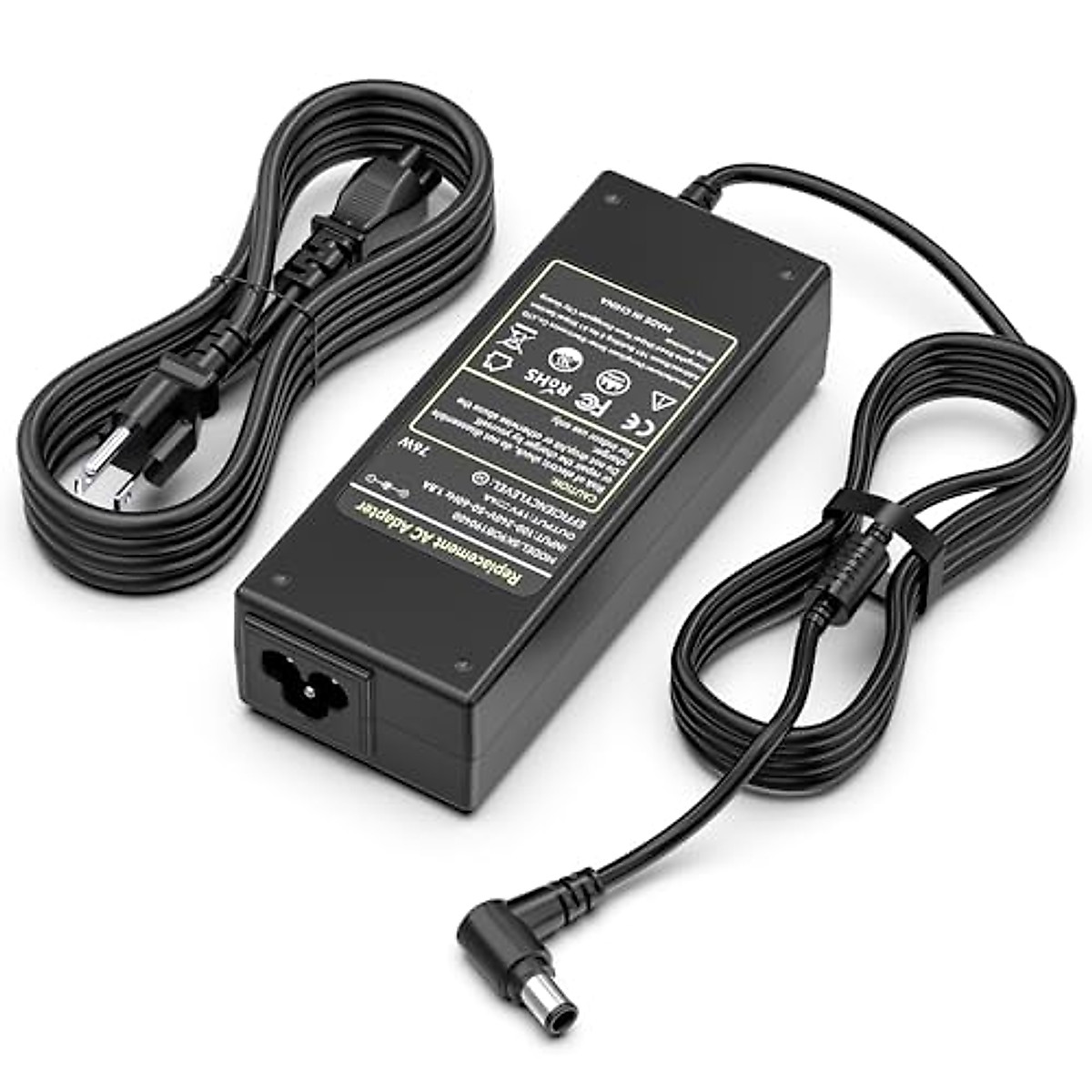 19V AC DC Adapter Charger for LG Electronics 19" 20" 22" 23" 24" 27" 32" Monitor 24LJ4540 24M47H-P 24MP55HQ; DA-48F19 DA-65G19 ADS-40FSG-19 DA-65F19 PS236V IPS236-PN E2750VR-SN Power Supply Cord