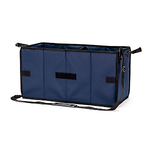 MCY Accordion Bag – Reusable Eco-Friendly Foldable Bag, Reinforced Shell, Durable Fabric, Easy Storage, Compact and Expandable, Grocery Bag (Navy Blue, 13x13x25 inches)