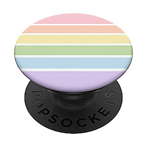 Pastel Aesthetic Rainbow Stripe Cute PopSockets PopGrip: Swappable Grip for Phones & Tablets