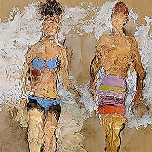 SOLD Spring Break, Beach Scene By Internationally Renowned Artist Andre Dluhos