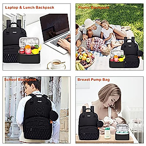 Lunch Backpack for Women, 15.6“ Laptop Work Backpack with Insulated Cooler Lunch Bag for Beach Camping Picnic Hiking