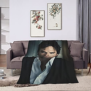 Ian Somerhalder Blanket Super Soft Lightweight Fleece Thermal Blanket All Season for Bed Couch Living Room Air Conditioning Blanket