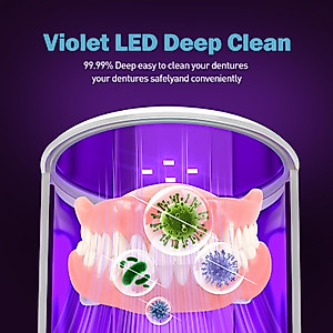 Rechargeable Dentures Cleaning Machine, Ultrasonic Cleaner for Dentures, Retainer, Aligner, Mouth Guard, Braces, Jewelry, Whitening Trays, 45kHz Portable Ultrasonic Retainer Cleaner