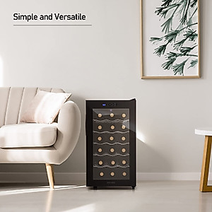 JINJUNYE 15-18 Bottle Wine Fridge, Wine Coolers for Home Freestanding with Touch Screen Digital Temperature Control, Wine Refrigerator for Red White Wine, Champagne, Sparking, Beer