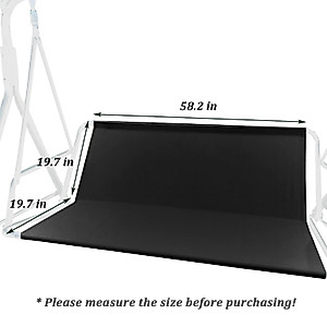 Midremer Swing Cover Chair Bench Replacement Cover, 2/3 Seat 600D Thickened Oxford Waterproof Swing Seat Cover for Outdoor Patio Garden Swing Chair (Black, 58.2 x 19.7 x 19.7 Inch)