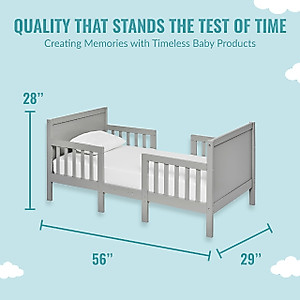 Dream On Me Hudson 3 In 1 Convertible Toddler Bed In Cool Grey, Greenguard Gold Certified, JPMA Certified, Non Toxic Finishes, Made of Sustainable New Zealand Pinewood