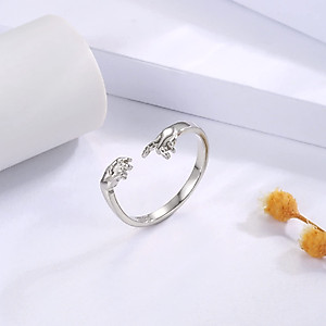 Mic Tai Sterling Silver Creation of Adam Rings Hand Ring Christian Religious Adjustable Ring Jewelry Gifts for Women