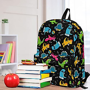 Dinosaur Fashion Backpack Casual 17 Inch Bookbag,Cute Lightweight Daypack Laptop Backpack for Teen/Boys/Girls