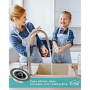 Drifop 3 in 1 Kitchen Sink Stopper and Strainer Combo, Pop Up Stainless Steel Kitchen Drain Strainer, Anti-Clogging Sink Strainer Basket with Handle for Standard 3-1/2 inch Drain, 1Pack
