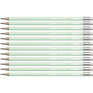 STABILO Graphite Pencil Swano Graphite Pastel - Green - Box of 12 - HB