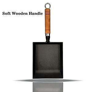 WSGSYYDS Tamagoyaki Japanese Omelette Pan Cast Iron with Wooden Lid, Square Japanese Egg Pan, Rectangle Tamago Pan with Spatula & Chopsticks 7” x 6” (Black)