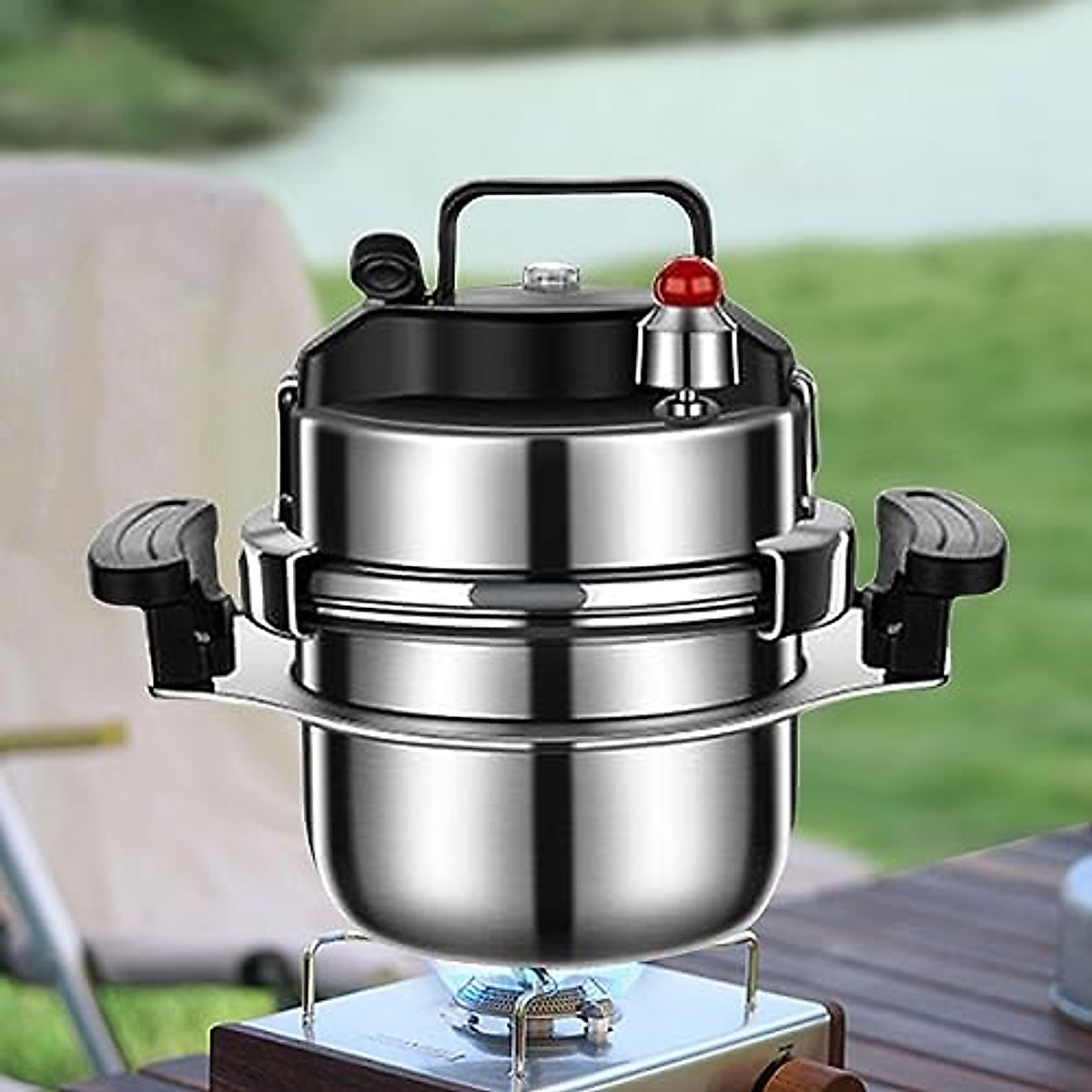 shamjina Pressure Cooker Outdoor Easy to Clean Multifunction Cooking Pot Cookware Stainless Steel Kitchen Travel 2L Non sticking Pressure Canner, Style E