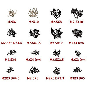 320Pcs for Laptop for Computer Notebook Screws Kit Assemble Fastening Flat Head Black Repair Case for IBM for HP for Sony SCRW-060086