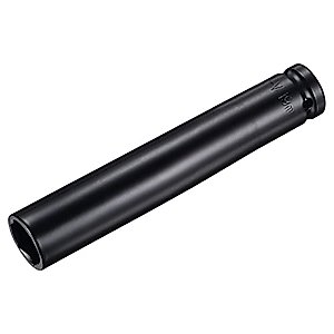 uxcell 1/2" Drive by 19mm Deep Impact Socket, Heat-Treated CR-V Steel 6" Length, 6-Point Metric Sizes