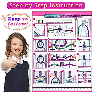 Funwins Friendship Bracelet Making Kit for Girls - Arts and Crafts Jewelry Making Toys for 5 6 7 8 9 10 11 12 Years Old, Gifts for Kids for Christmas, Birthday, Rewarding, and Travel Activity (Pink)