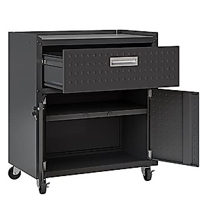 Manhattan Comfort Fortress Storage Units, Charcoal Gray