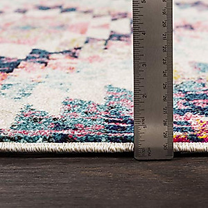 Livabliss Tara Bohemian Southwestern Area Rug,5'3" Round,Teal