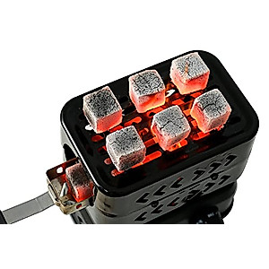 minkah Multipurpose Turbo Coal Burner 3D 360° Faster Heating Electric Stove Coconut Charcoal Starter 2 Heating Zones, 1200W High Power Cube Coil Burner Fire Starter