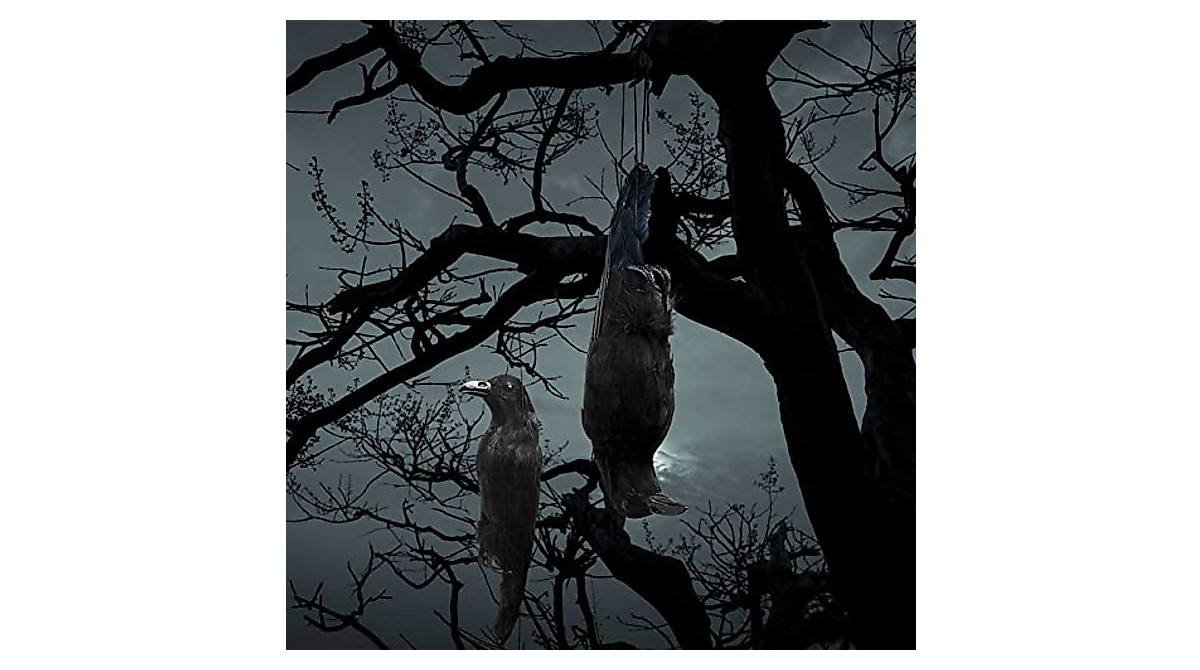 Realistic 17-Inch Dead Crows Decoy for Halloween & Fall Decor