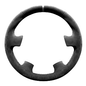 Alfanxi Hand Stitch Sewing Italy Alcantara Car Steering Wheel Cover Wrap for Toyota Land Cruiser/Tacoma/4Runner/Hilux/Sienna (White Thread)