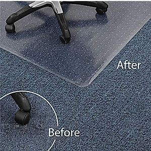 Office Chair Mats for Carpeted Floors, Studded Desk Floor Mat, Clear Heavy Duty for Low and Medium Pile, Beveled Edge with Lip Large 36" X 48" Shipped Flat by Mastermat