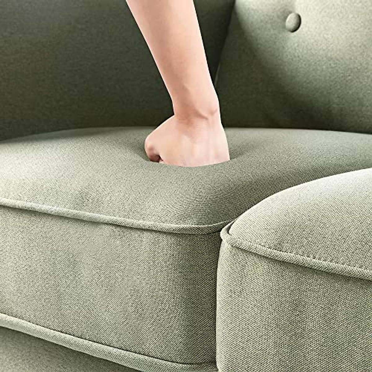 ZINUS Lauren Loveseat / Button Tufted Cushions / Easy, Tool-Free Assembly, Pear Green