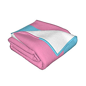 Transgender Blanket Transgender Pride Flag Stripe Throw Blankets, Blue Pink White Stripes Ultra Soft Cozy Fleece Sofa Blanket for Men Women, Plush Warm Fuzzy Blankets Decor 50"x40"