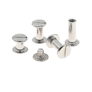 75 Sets Screw Post Metal Chicago Screws Binding Screw Leather Screw Nail Rivet Button Solid Belt Tack Screw (Silvery 1/4 5/16 3/8 Inches)