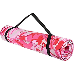 Victor Fitness Pink Camouflage Eco-Friendly Yoga Mat - Premium TPE Material, Non-Slip Texture, Lightweight & Durable - Ideal for Hot Yoga, Pilates, and Bikram - Includes Carrying Strap