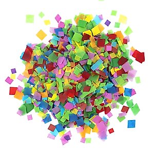 Biodegradable Tissue Confetti Squares, Multicolor Color – Ultimate Confetti Fluttering Tissue Paper Squares for Confetti Cannon & Launcher Use, Table Decorations, and More (20 Handfuls per Bag, 1 lb)
