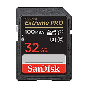SanDisk 32GB Extreme PRO SDHC UHS-I Memory Card - C10, U3, V30, 4K UHD, SD Card - SDSDXXO-032G-GN4IN
