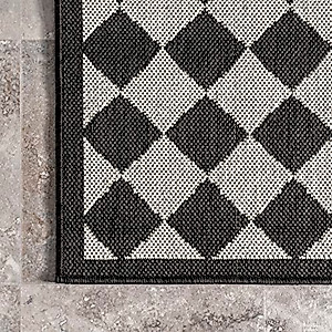 nuLOOM Valery Checkered Indoor/Outdoor Area Rug, 5' x 8', Black and White
