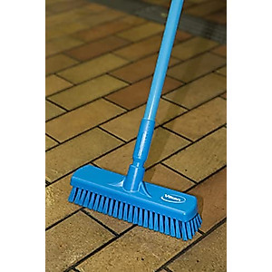 Vikan, Blue Brush,Wall/Floor Scrub,Stiff,12",PP/PBT, 7060