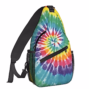 Dujiea Crossbody Backpack For Men Women Sling Bag, Beautiful Tie Dye Chest Bag Shoulder Bag Lightweight One Strap Backpack Multipurpose Travel Hiking Daypack