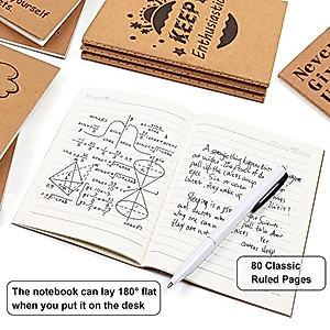 feela 15 Pack A6 Kraft Notebooks, 15 Designs Cute Mini Pocket Notebooks and Journals, Lined Motivation Small Journal Notebook Notepad Bulk for School Supplies Women Taking Memos, 4.1X5.8 in, 80 Pages