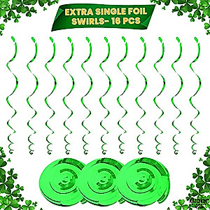 KatchOn, St Patricks Day Hanging Decorations - Pack of 30, No DIY | St Patricks Day Hanging Swirls Decorations | Shamrock Decorations | St Patricks Day Decorations | Saint Patricks Day Decorations