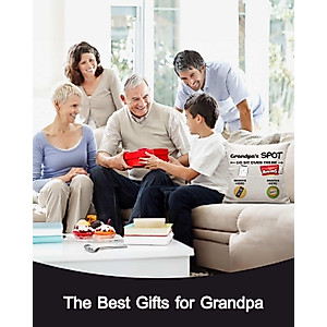 Qenifr Grandpa Gifts,Grandpa’s Spot Throw Pillow Covers with 2 Pockets 18x18 Inch, Father’s Day Birthday Christmas Thanksgiving Day Gifts for Papa Granddad