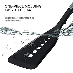 KONOLL Silicone Spatula Set for Nonstick Cookware, Cooking Fork to Stir Mix Mash, Kitchen Utensils Set - 460°F Heat Resistant, 3pcs Green Flexible Kitchen Slotted Spatula, Dishwasher Safe