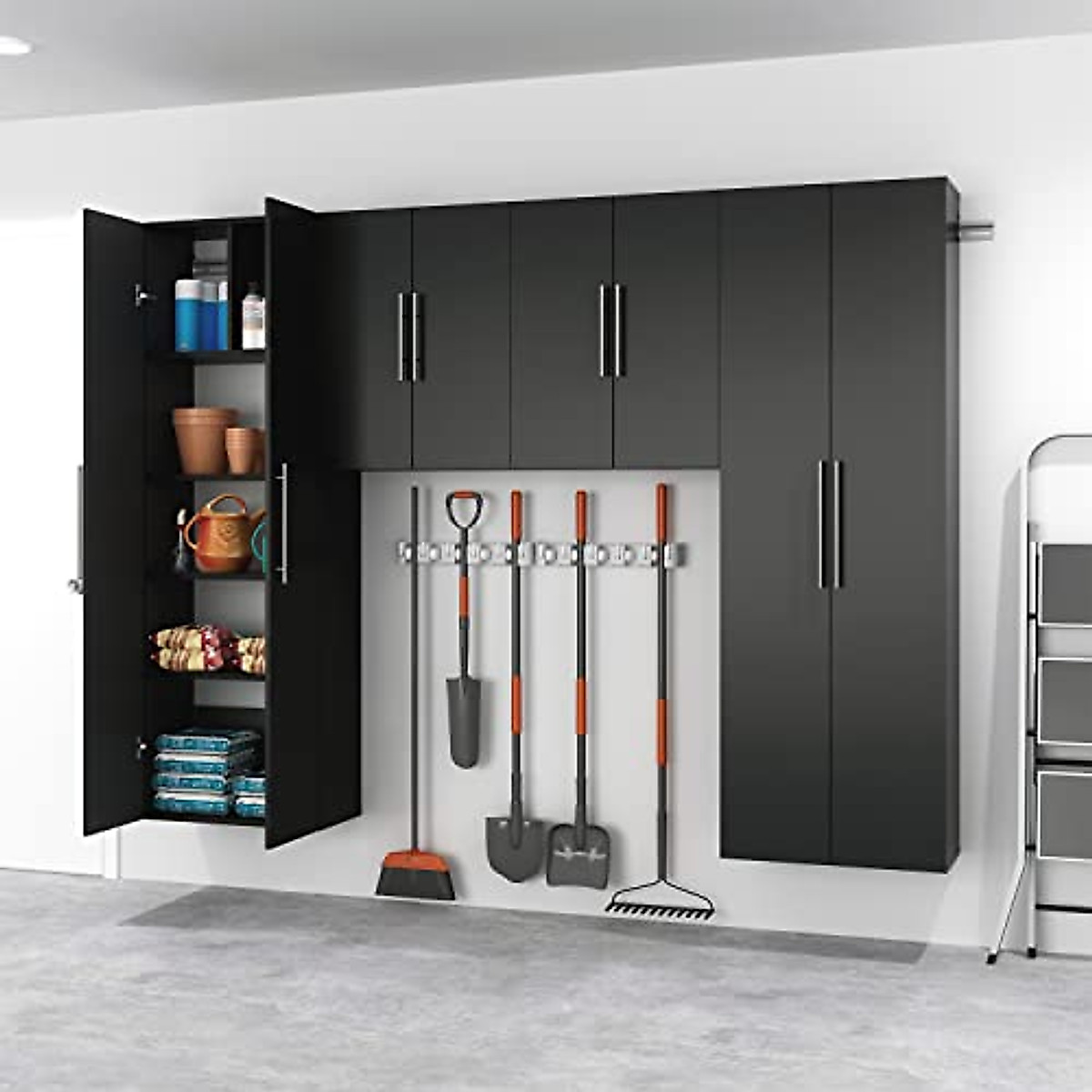 HangUps Upper Storage Cabinet, 24", Black