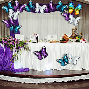 Sumind 10 Pcs Butterfly Balloons Butterfly Birthday Helium Foil Balloon Kit Butterfly Party Decoration for Butterfly Party Supplies Wedding Birthday