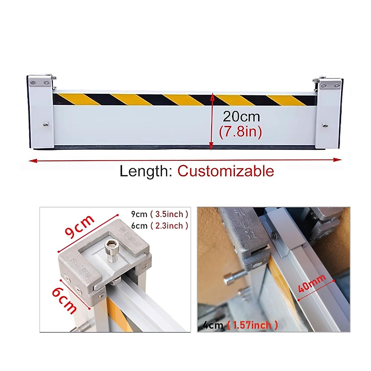 Sliding Glass Doors / Garage/Warehouse Rain Water Barrier, 87 85 83 74 72 67 61 57 39 35 Inch Wide Commercial Reusable Water Dams Barrier, Removable Water Prevention System ( Color : H 7.8in/20cm , Si